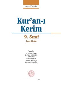 9. Sınıf Kuran-ı Kerim Ders Kitabı Meb Yayınları Pdf