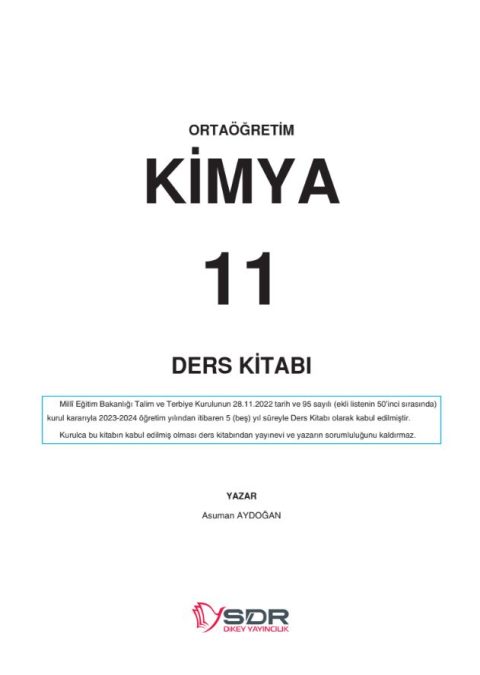 11. Sınıf Kimya Ders Kitabı SDR Dikey Yayıncılık Pdf