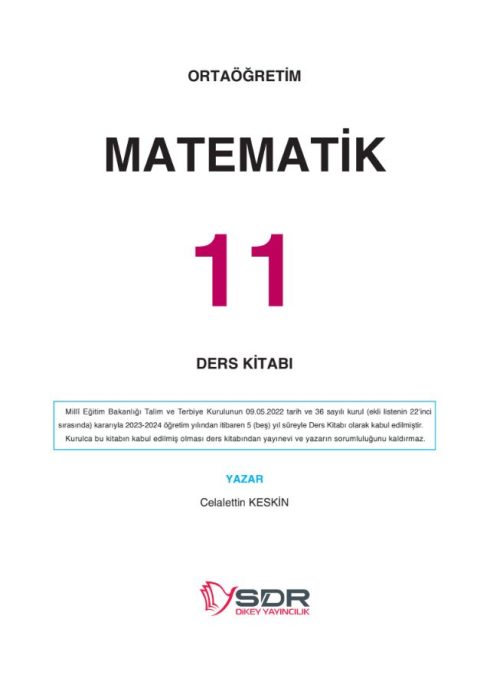 11. Sınıf Matematik Ders Kitabı SDR Dikey Yayıncılık Pdf